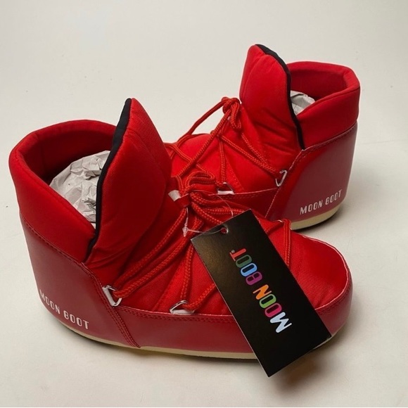 Moon Boot | Shoes | Moot Boot Icon Red Nylon Pumps | Poshmark
